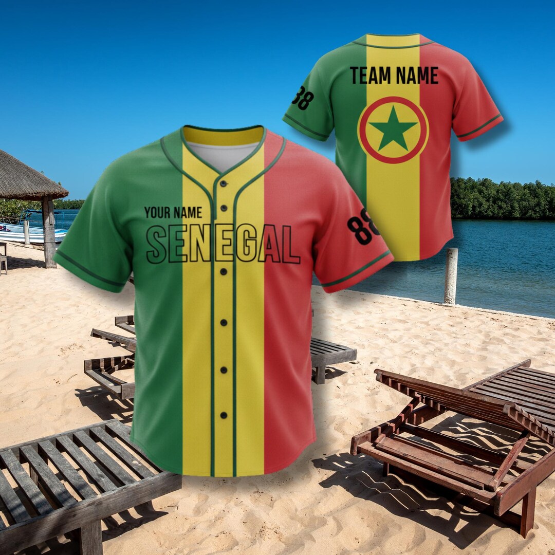 Custom Senegal Baseball Jersey With Name Number, Personalized Team ...