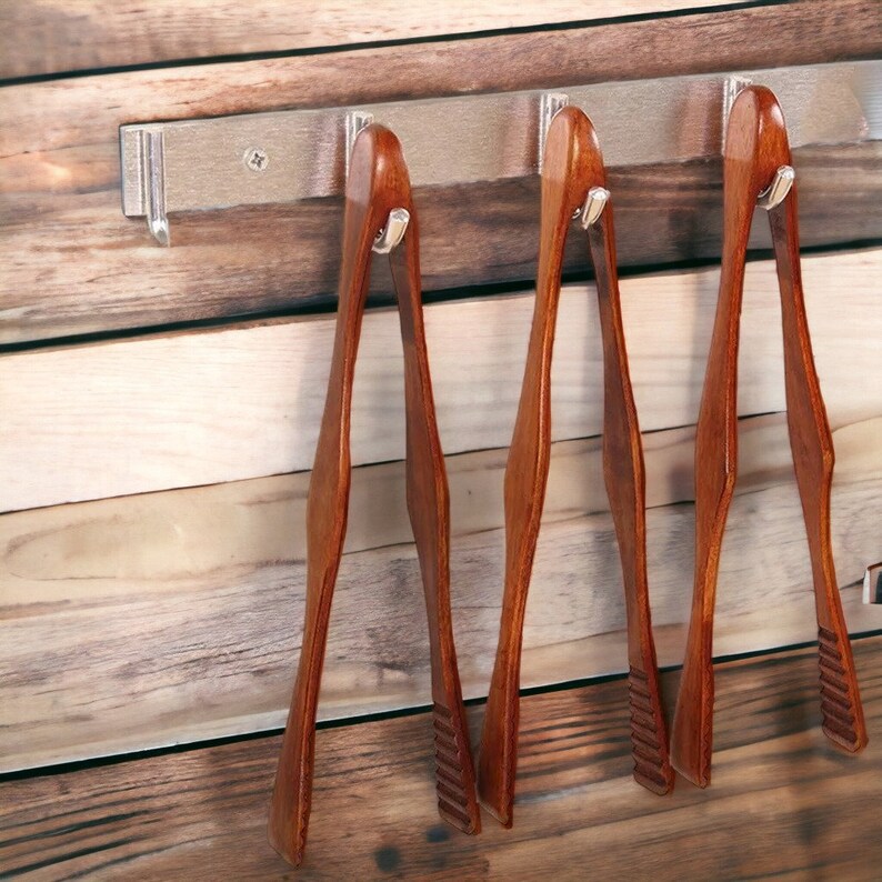 Handmade Bamboo Cooking Food Tool, Wooden Tong, Barbeque Salad Bacon ...