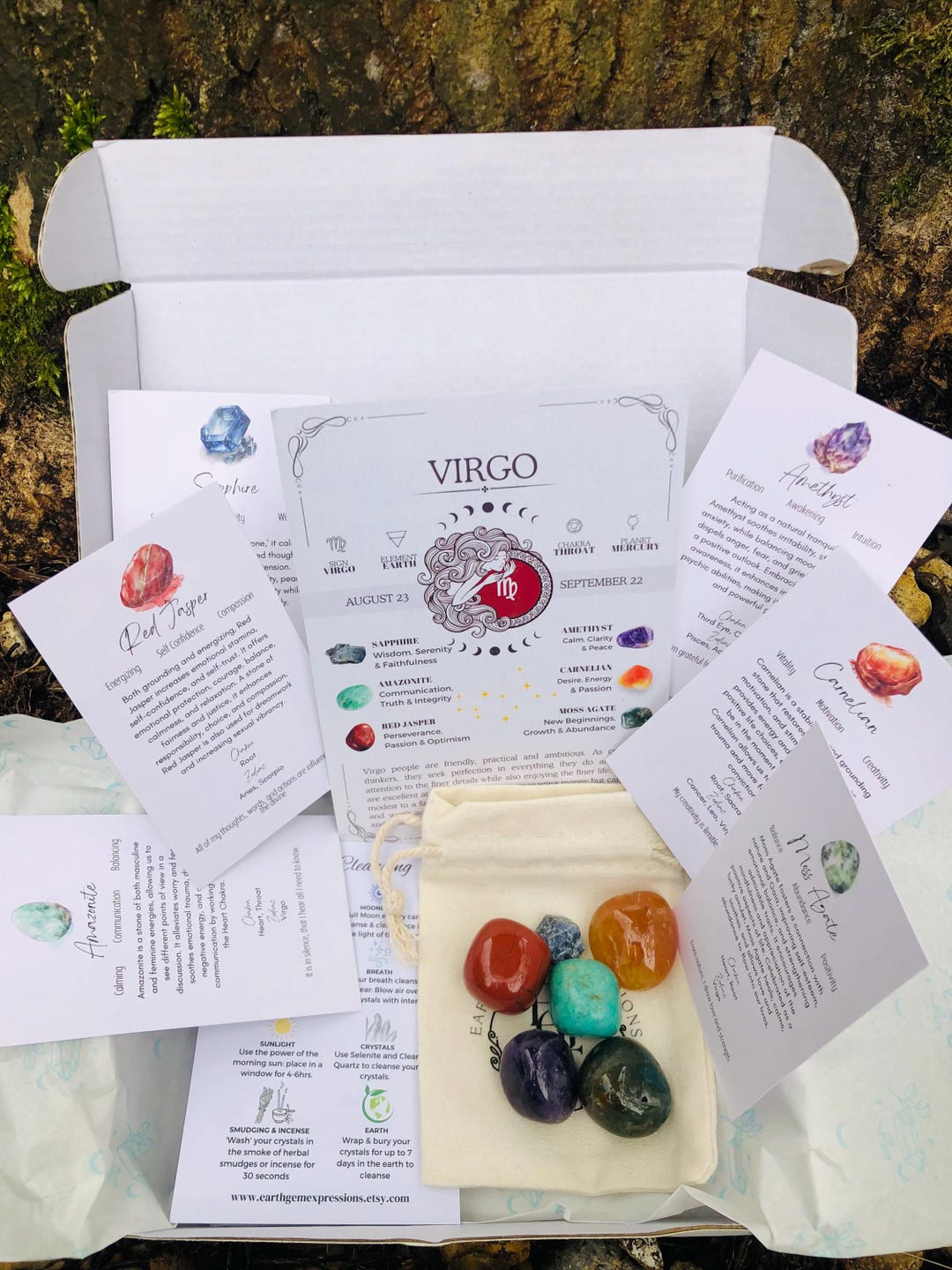 Virgo Crystal Astrological Combination. Virgo Zodiac Gift Box ...