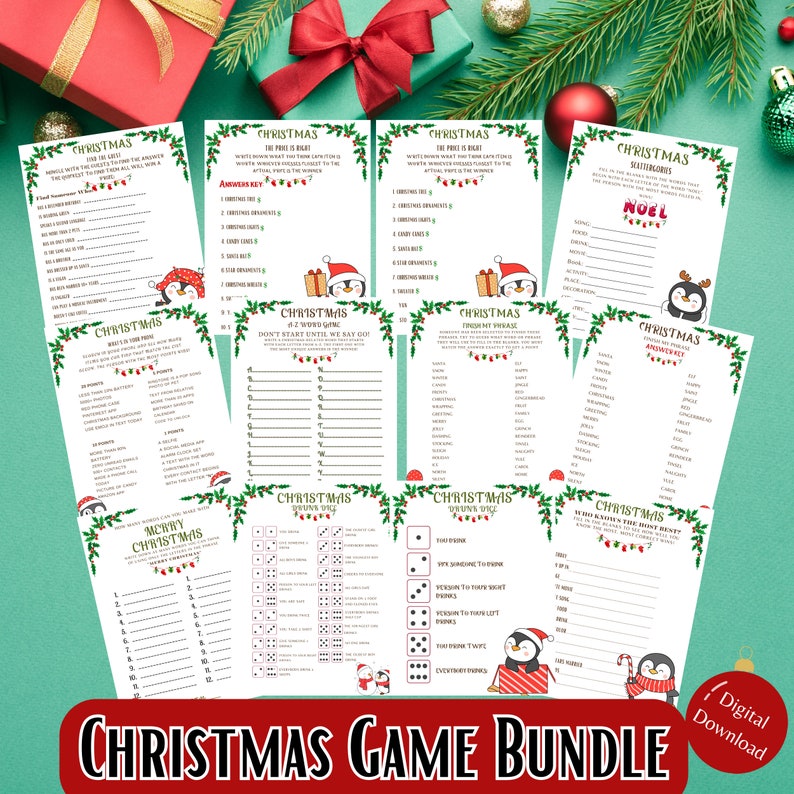 Printable Christmas Game Bundle Christmas Party Games - Etsy