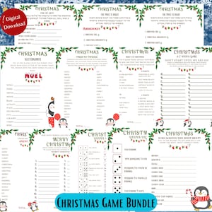 Printable Christmas Game Bundle Christmas Party Games - Etsy