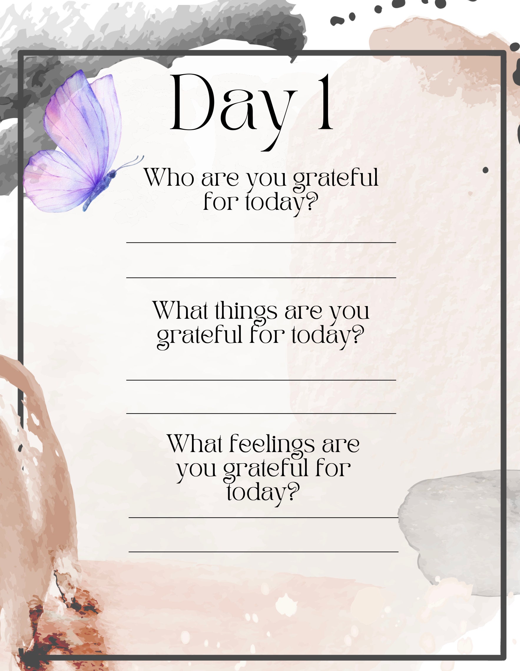 30 Day Gratitude Journal - Printable - Etsy