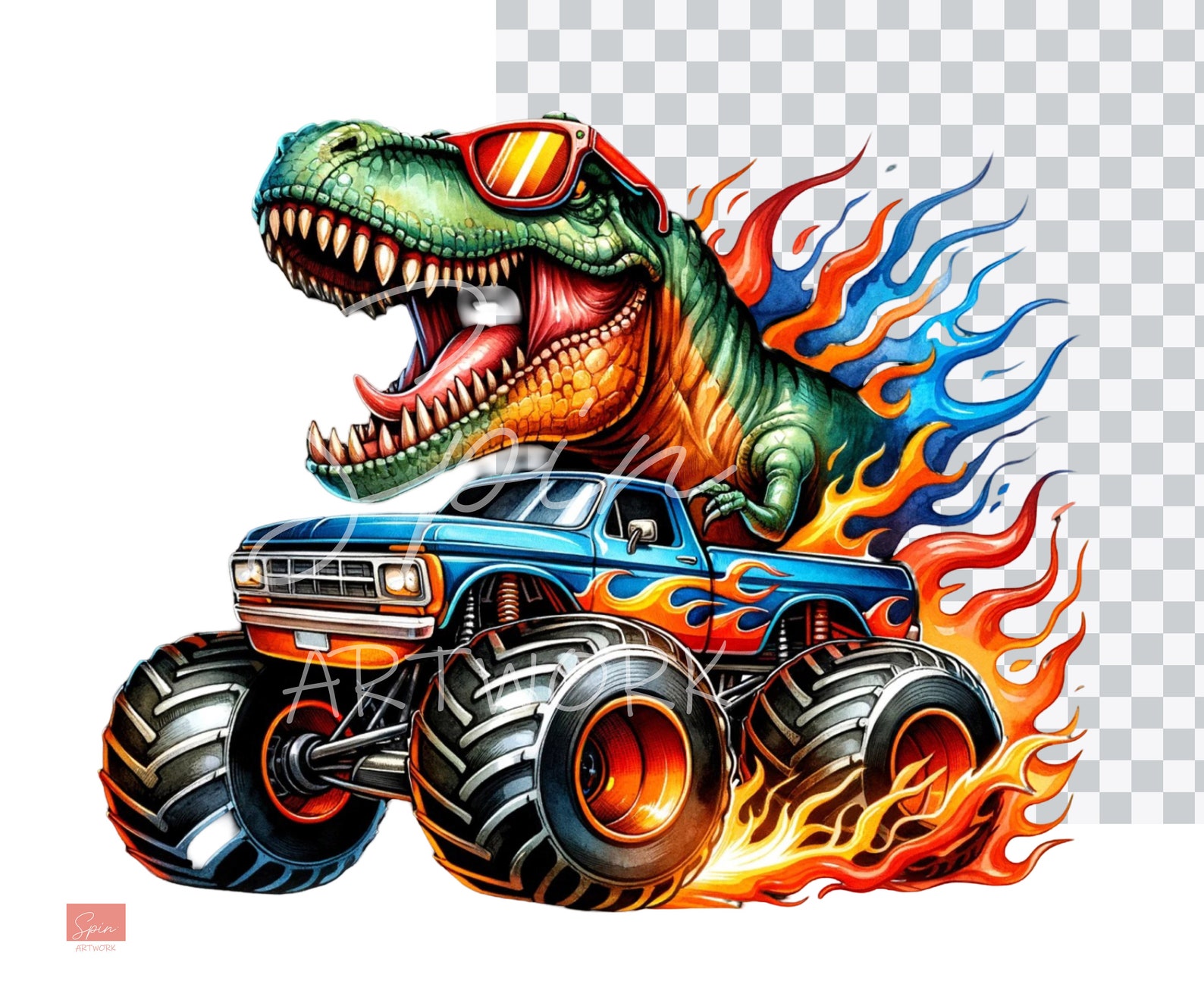 T-rex Dinosaur Monster Truck Png Sublimation Design, Extreme Vehicle ...