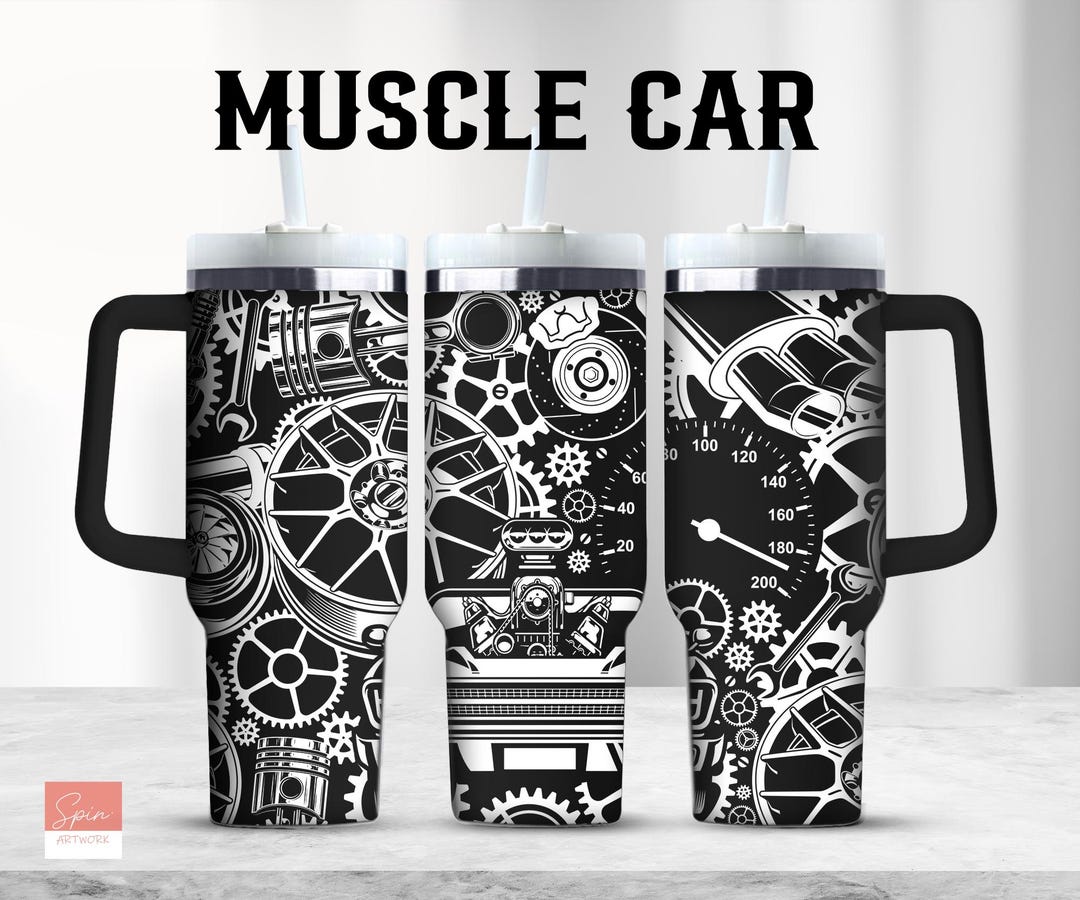 Muscle Car Auto Parts 40oz Tumbler Laser Engraving Wrap, Car Engine 40 ...
