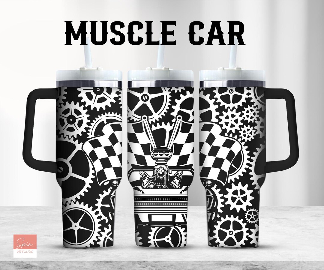 Muscle Car Gearhead 40oz Tumbler Laser Engraving Wrap, Car Engine 40 Oz ...