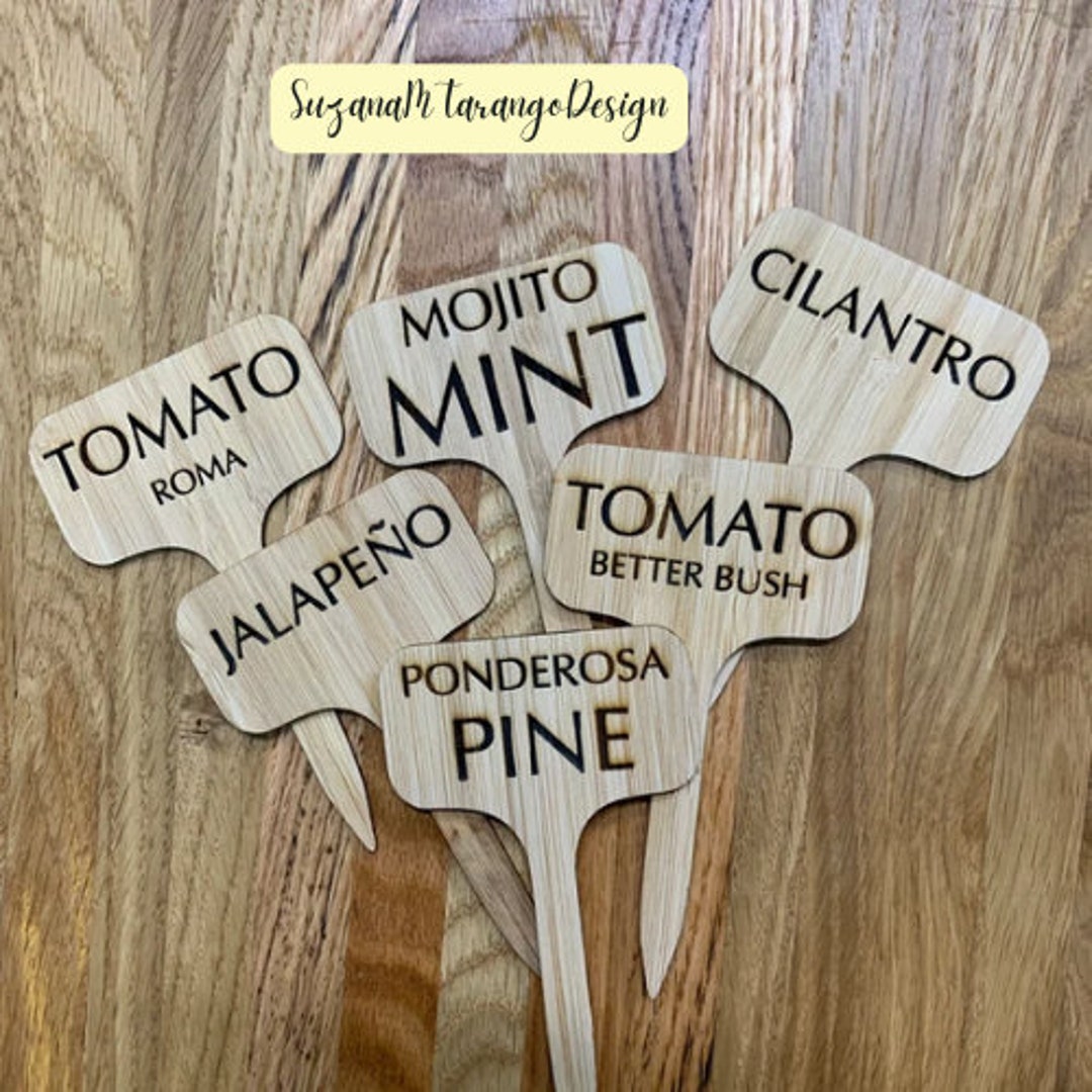 Wooden Bamboo Markers Plant Tags Garden Stakes Blank Plant - Etsy
