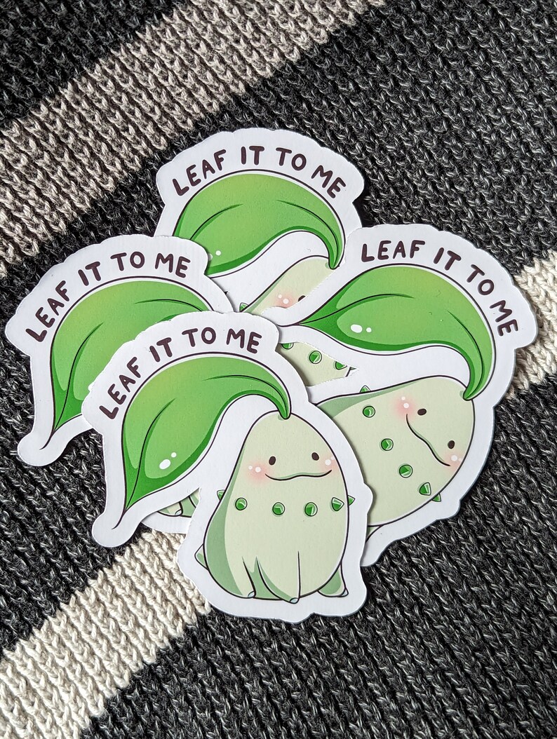Leaf It to Me Sticker Leaf Monster Sticker - Etsy