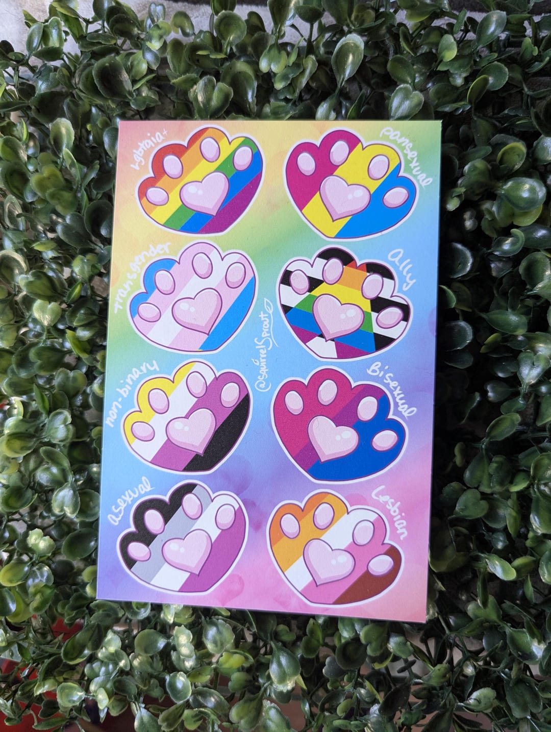 Set of 2 LGBTQ Pride Paws Sticker Sheets. Show Your Pride With ...