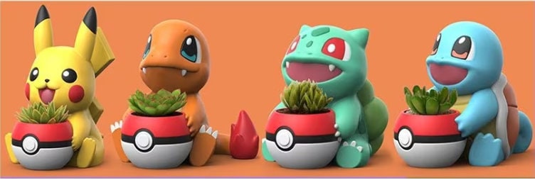 Pokemon Themed 3D Print Planter STL File Collection Pikachu, Charmender ...