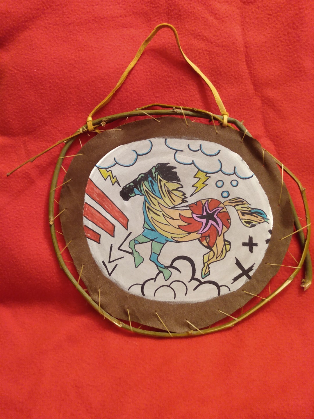 Horse Storm Graphic Native American Canvas Original Not Screen Printed ...