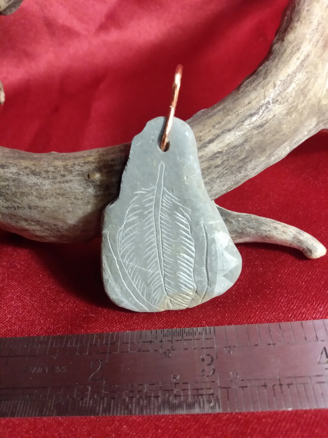 Feather Design Slate Pendant Engraved/etched/carved. - Etsy