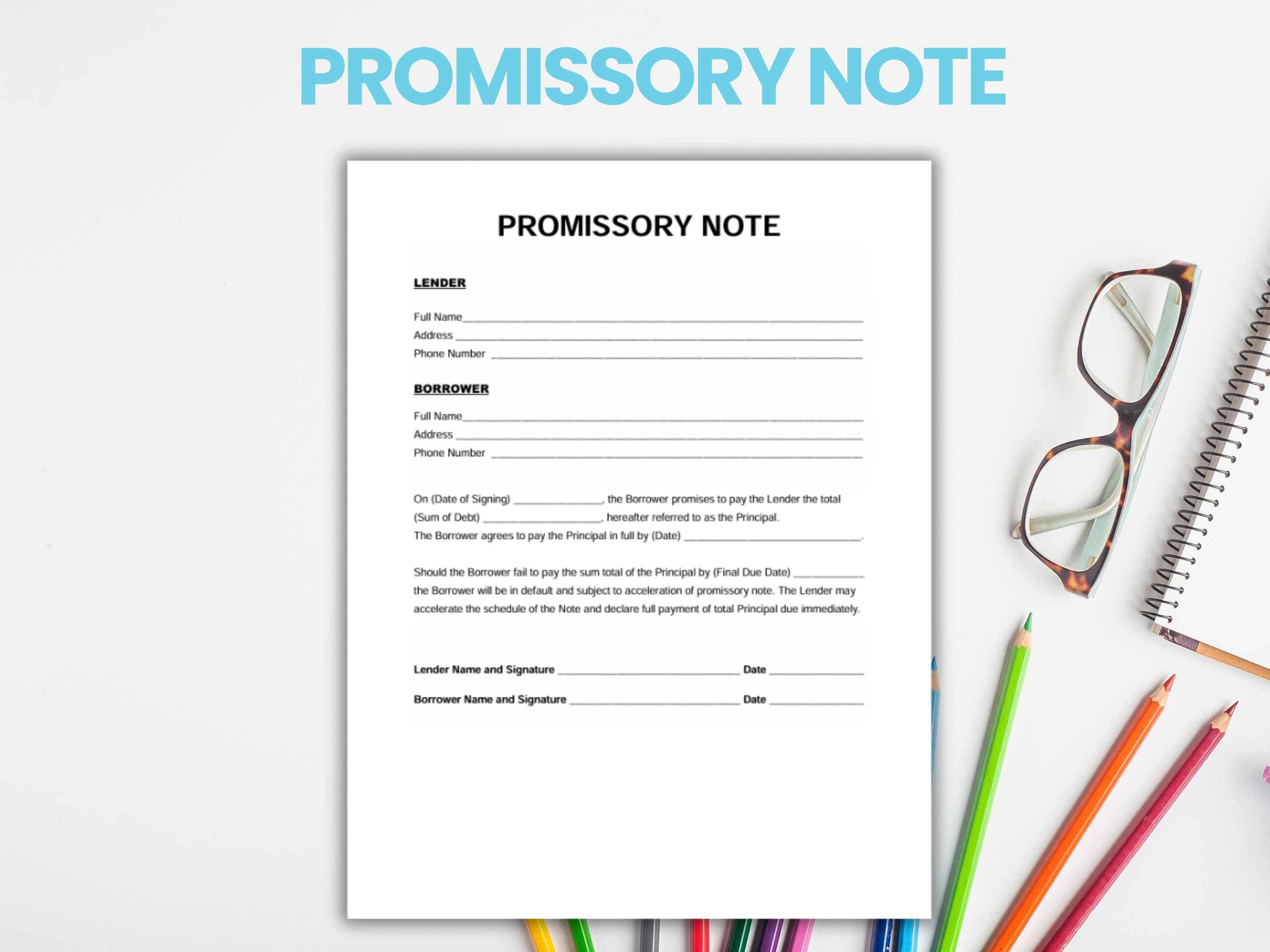 Promissory Note, Promissory Note Templates, Promissory Note Form ...