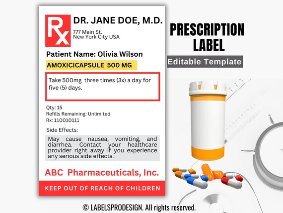 Prescription Label Template