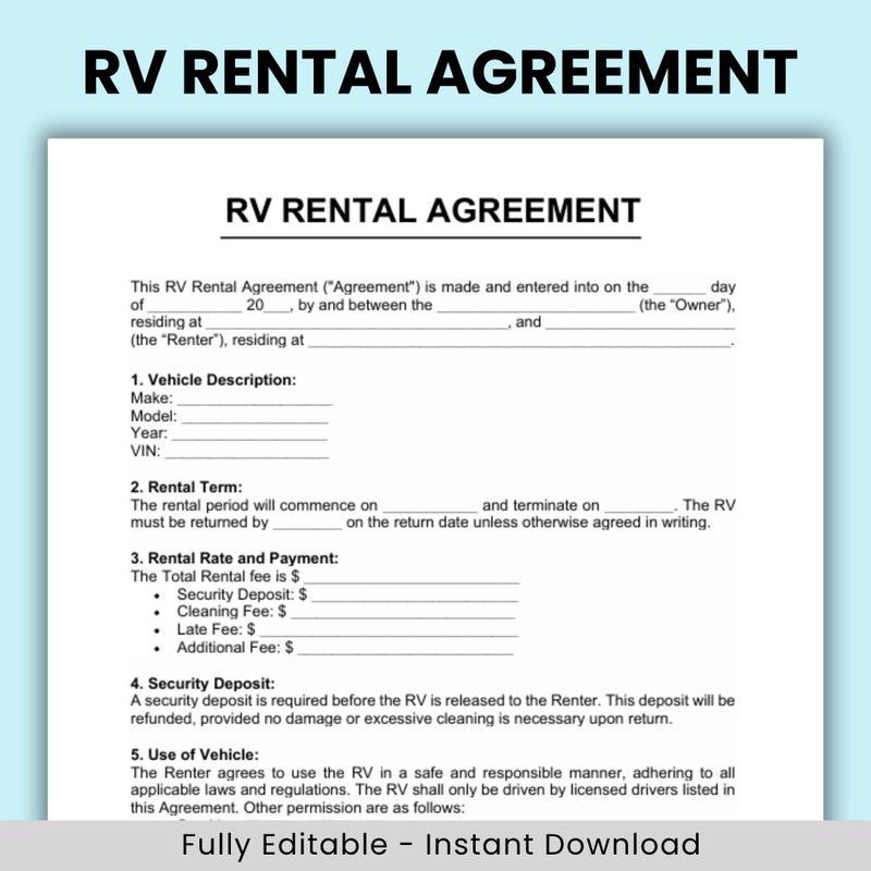 Rv Travel Forms - Etsy