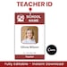 Teacher ID Card Template, Editable ID Template, Custom Teacher, Student ...
