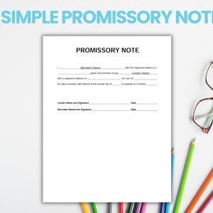 Promissory Note, Promissory Note Templates, Promissory Note Form ...