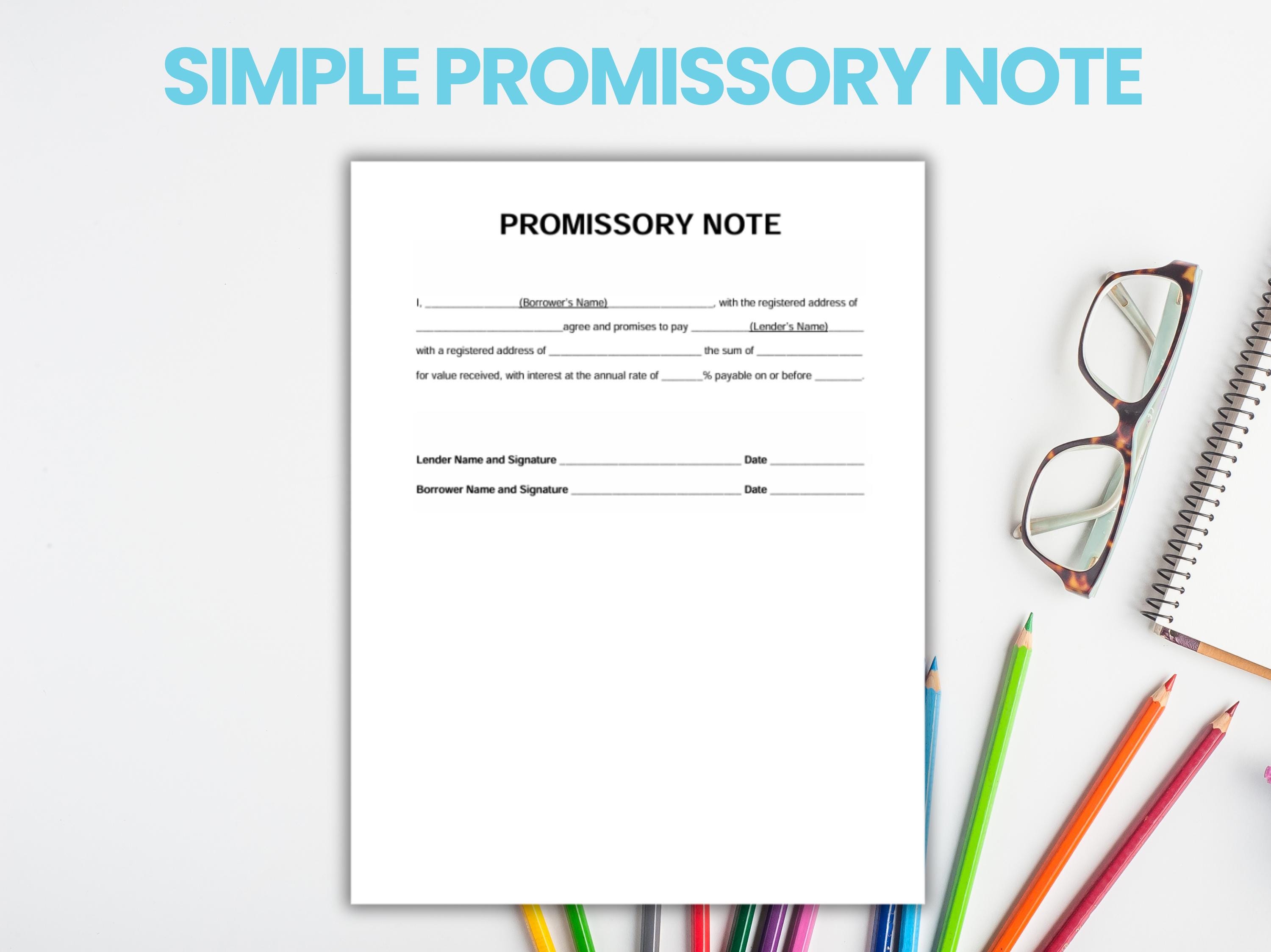 Promissory Note, Promissory Note Templates, Promissory Note Form ...