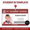 Teacher ID Card Template, Editable ID Template, Custom Teacher, Student ...