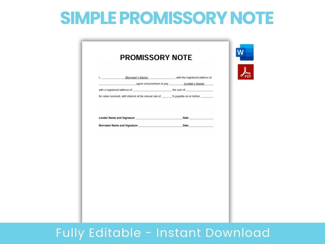 Promissory Note, Promissory Note Templates, Promissory Note Form ...