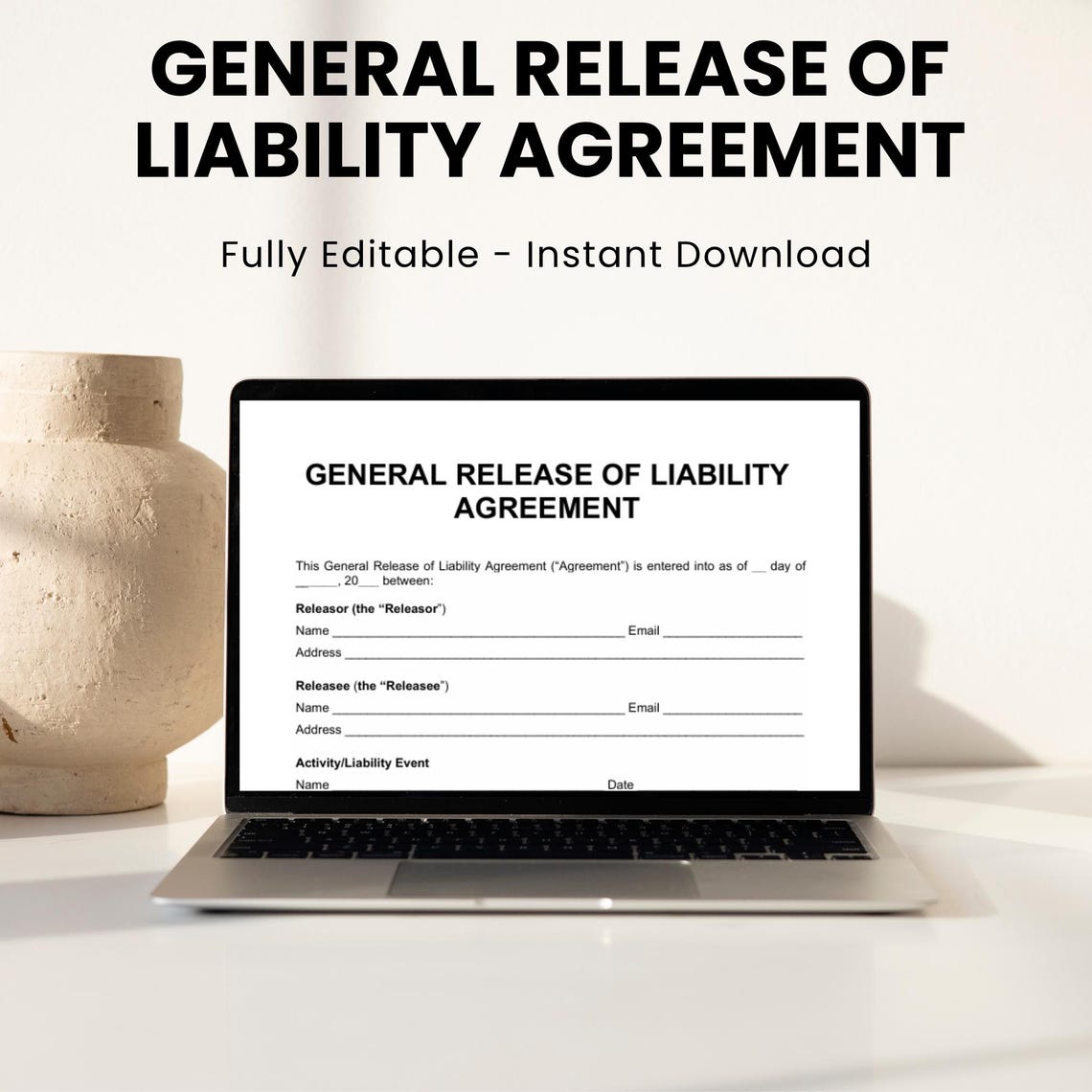 General Release of Liability, Waiver Form, Release of Liability Form ...