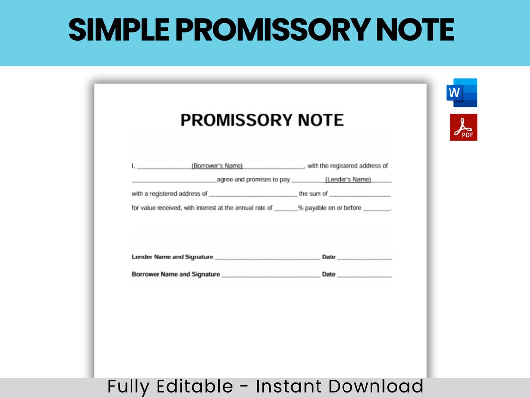 Promissory Note, Promissory Note Templates, Promissory Note Form ...