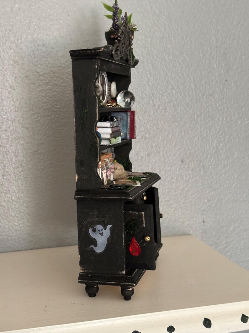 Spooky Miniature Bookshelf With Vintage Jewelry Tiny Halloween Decor - Etsy