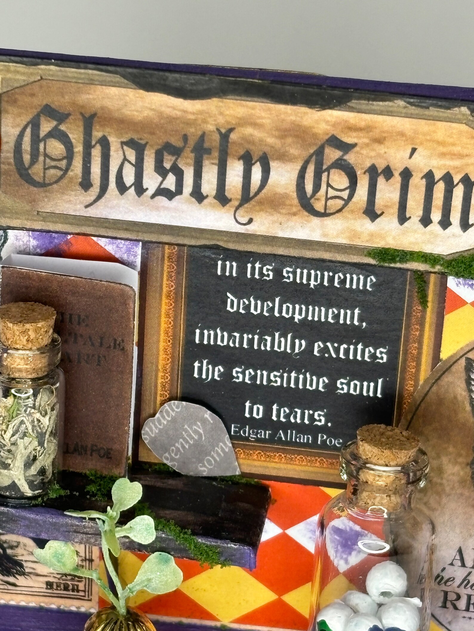 Gothic Miniature Diorama of Poe's World With Raven, Quotes, and Vintage ...