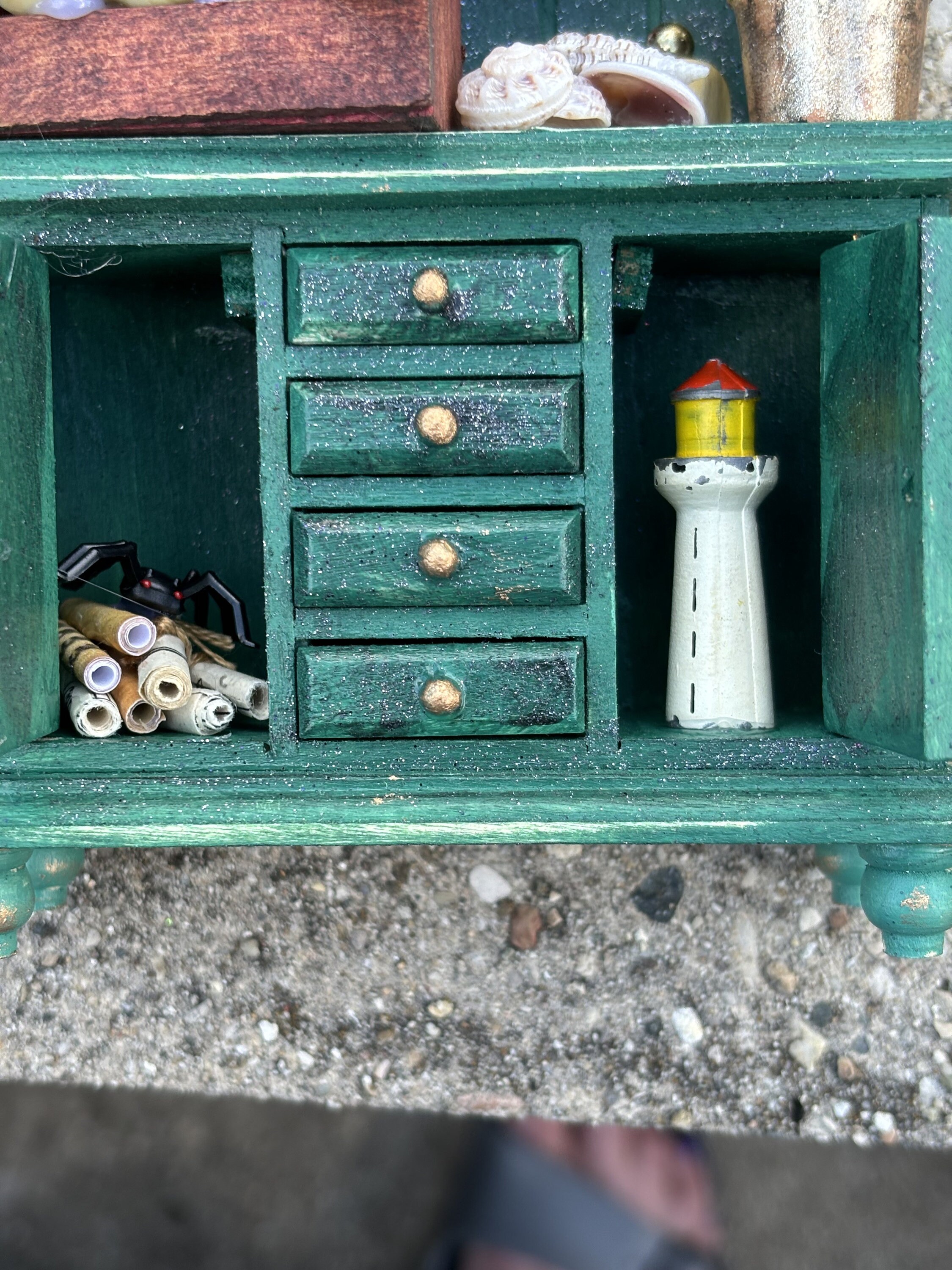 Enchanting Mini Bookcase With Surprises Vintage Jewelry & Handmade ...