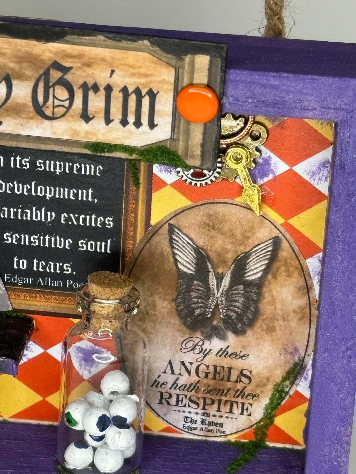 Gothic Miniature Diorama of Poe's World With Raven, Quotes, and Vintage ...