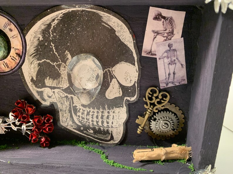 Handcrafted Spooky Diorama With Antique Jewelry Embellishments Unique ...