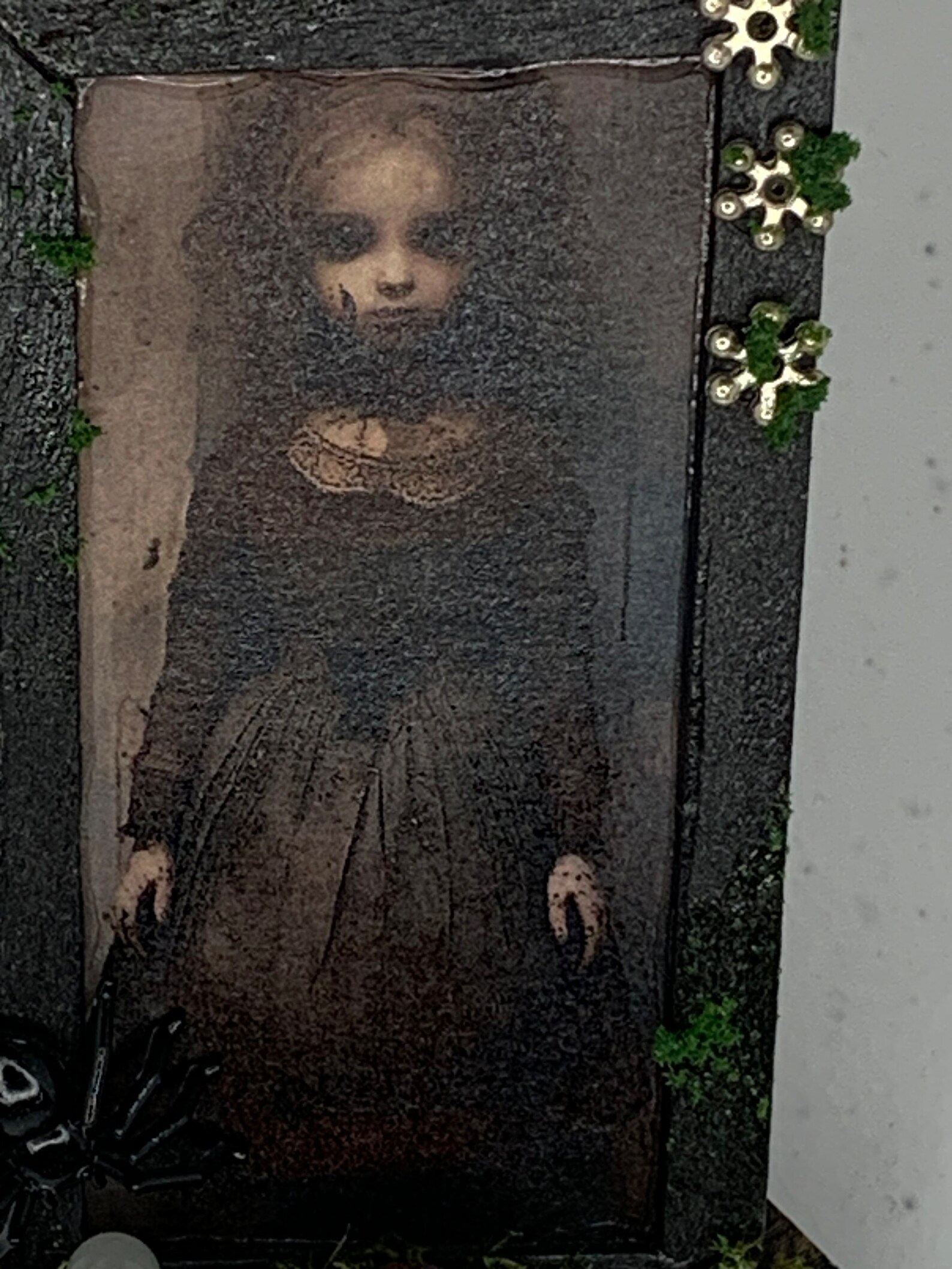 Creepy Girl Miniature Gothic Art With Vintage Jewelry Embellishments - Etsy