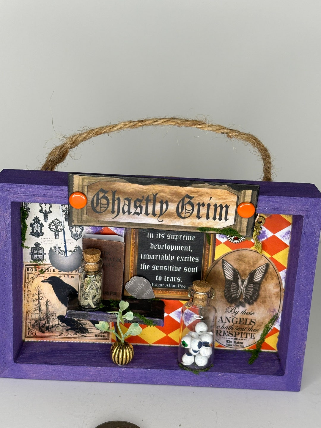 Gothic Miniature Diorama of Poe's World With Raven, Quotes, and Vintage ...