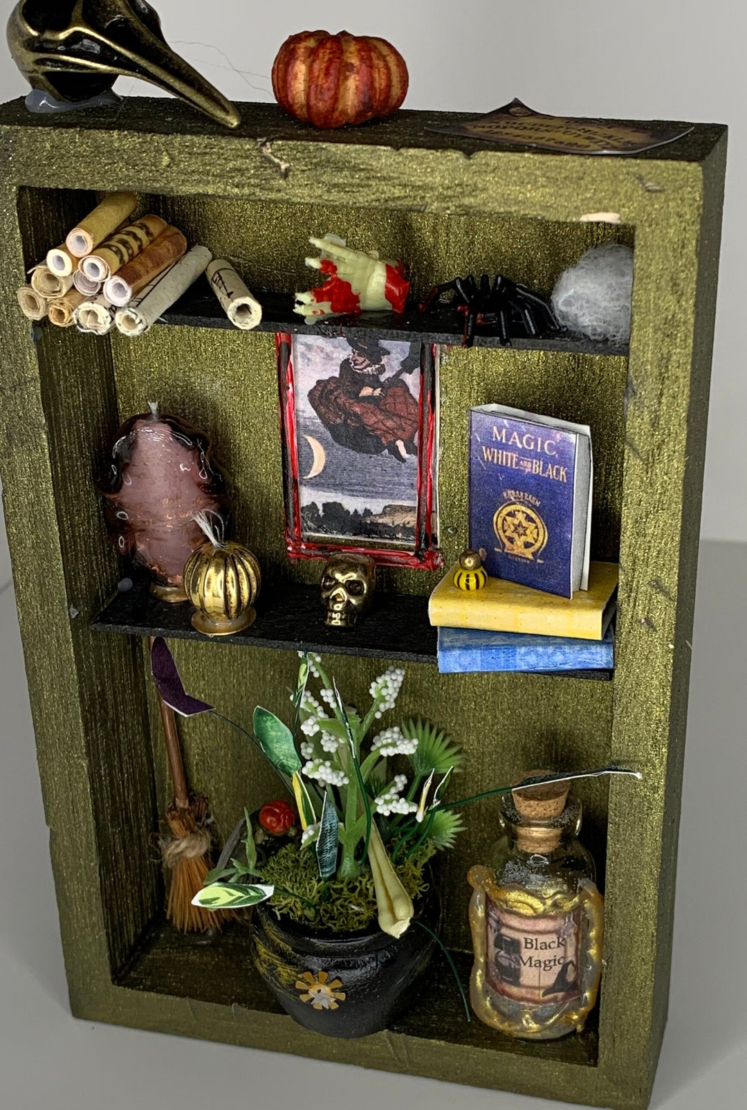 Enchanting Witch's Shelf: Books, Scrolls, and Handmade Candles for ...