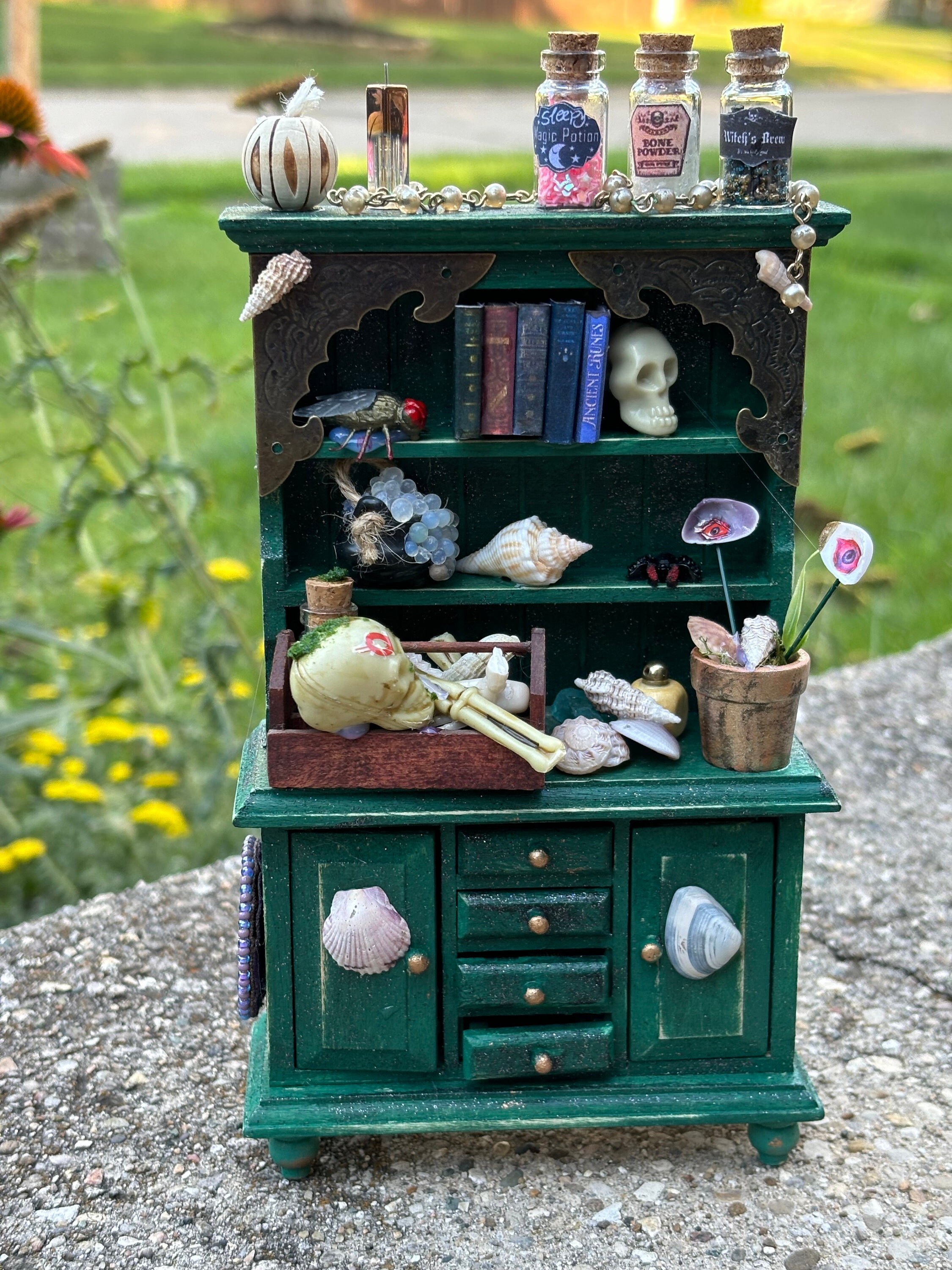Enchanting Mini Bookcase With Surprises Vintage Jewelry & Handmade ...