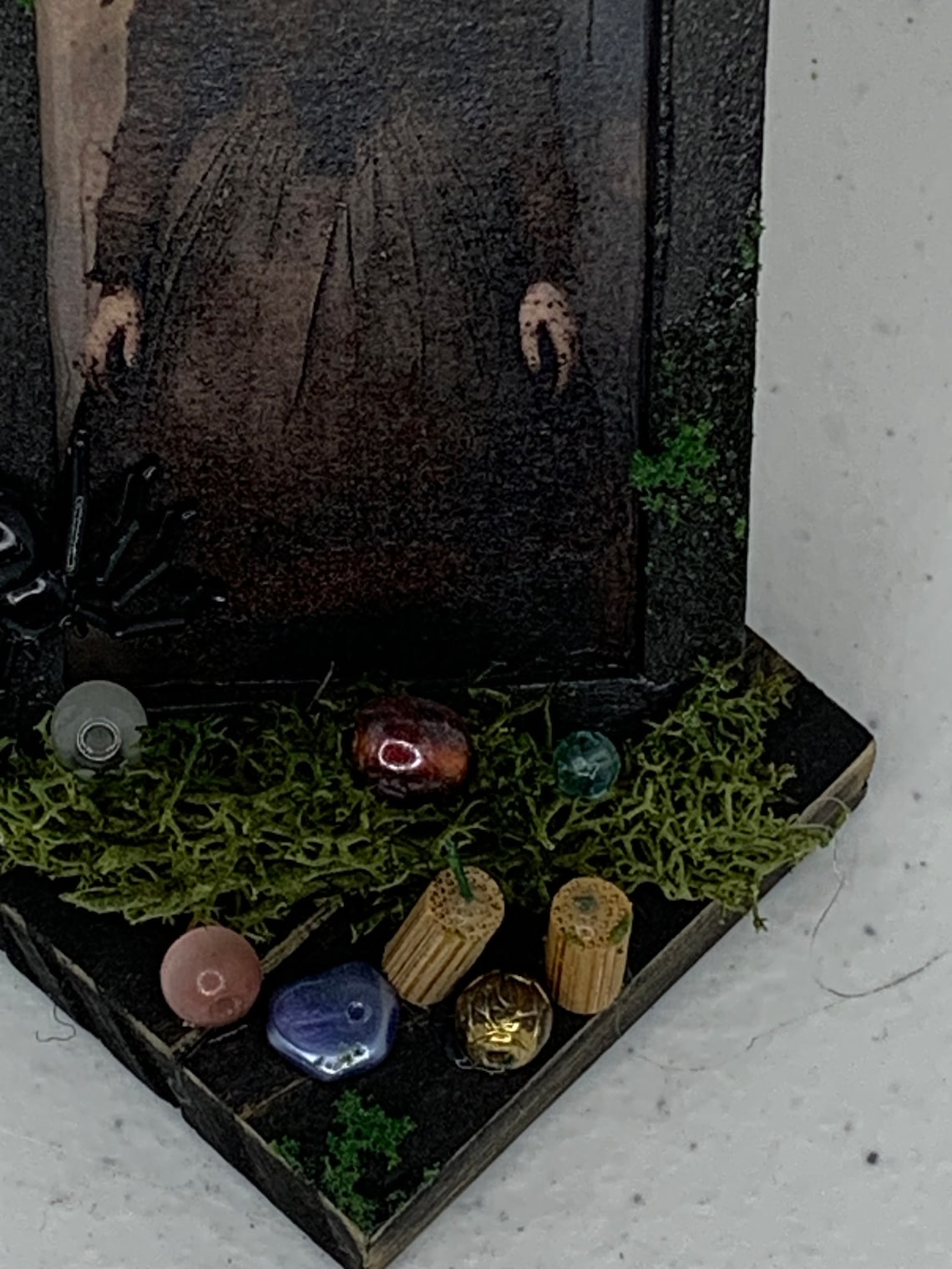 Creepy Girl Miniature Gothic Art With Vintage Jewelry Embellishments - Etsy