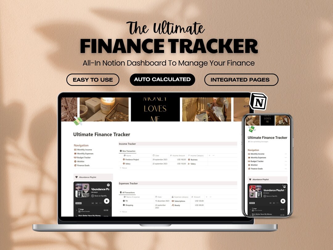 Notion Finance Tracker Template Budget Planner Notion Income and Expense Tracker Notion ...