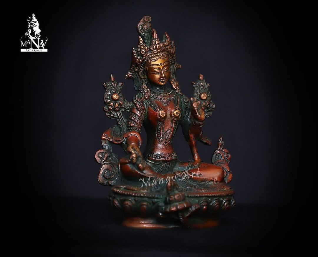 Brass Tara Statue, 15 CM Tara Statue, Tara Devi Statue, Meditation ...