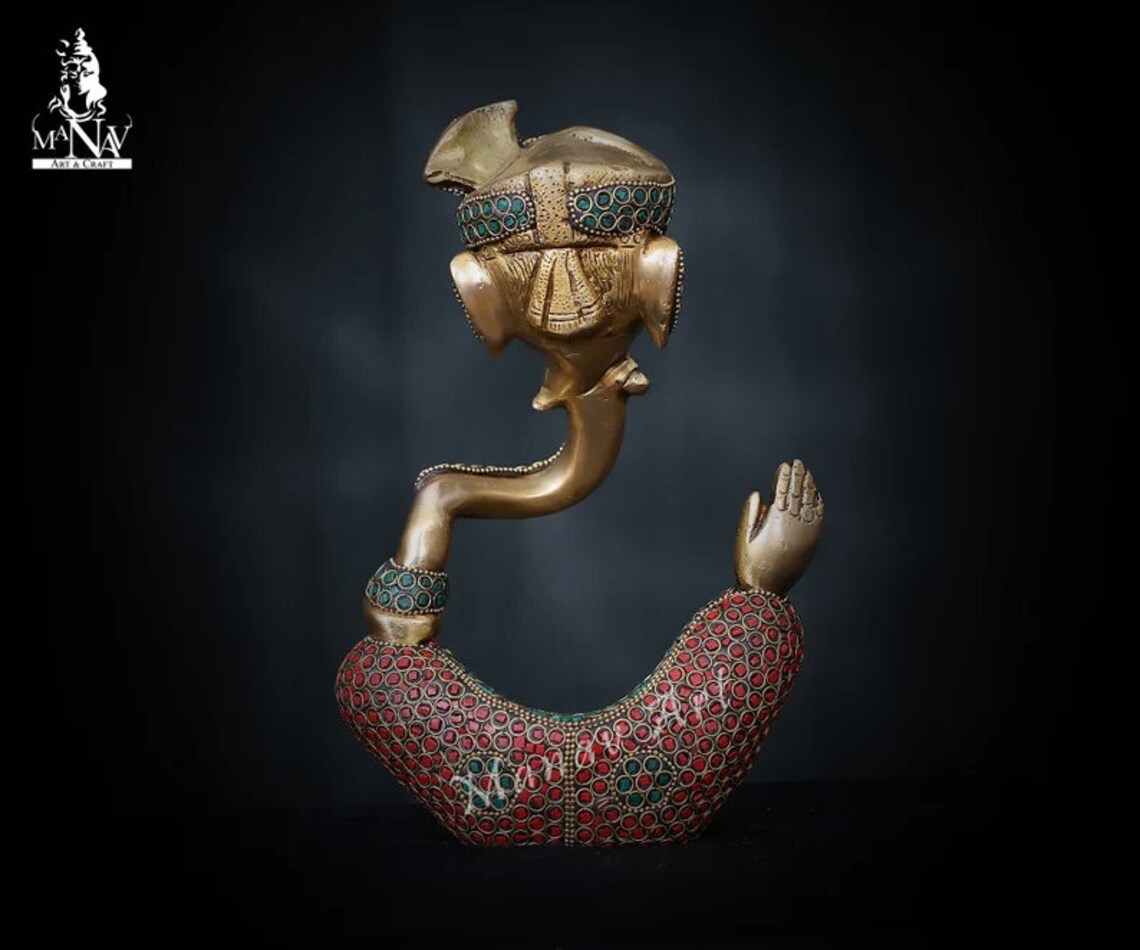 Brass Ganesha Statue- 25 CM Brass Ganesh Statue, Abstract Ganpati ...