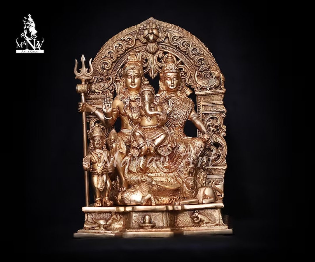 Shiva Family Statue, 30 CM Big Shiva Family Idol, Shiva Parivar ...