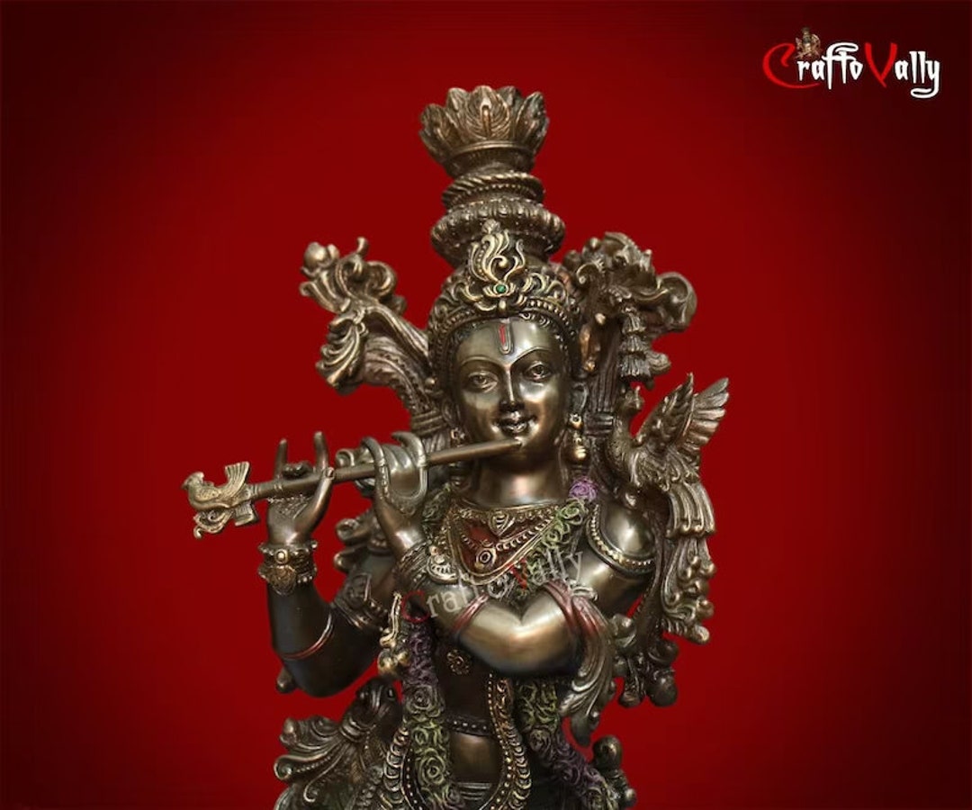 Resin Krishna statue 37.5CM kishan Statue, Krishna Figurine, Krishna ...