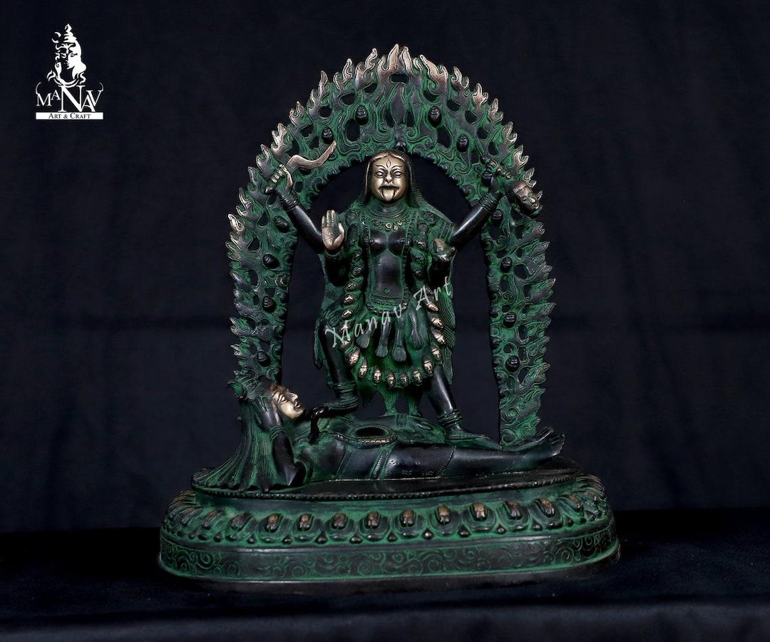 Brass Maha Kali Statue, Goddess Kali Maa 32 CM Statue, Kalika, Kali ...
