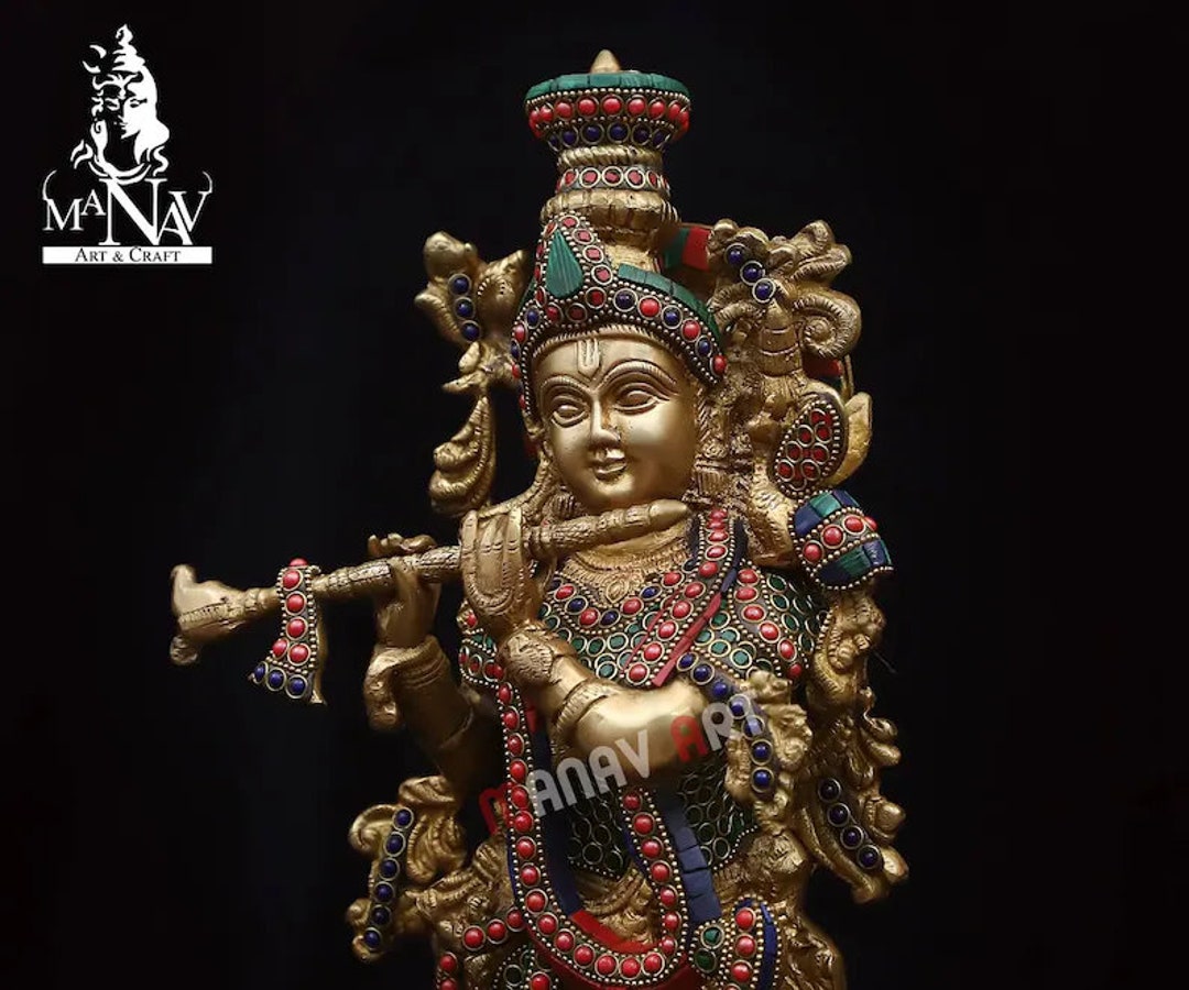 Lord Krishna Statue- 45 CM Standing Krishna Statue, Lord Krishna ...