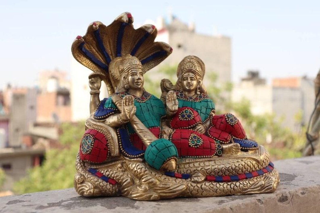 Brass Vishnu Lakshmi, Vishnu Lakshmi, Seer Sagar Vishnu Lakshmi Idol ...