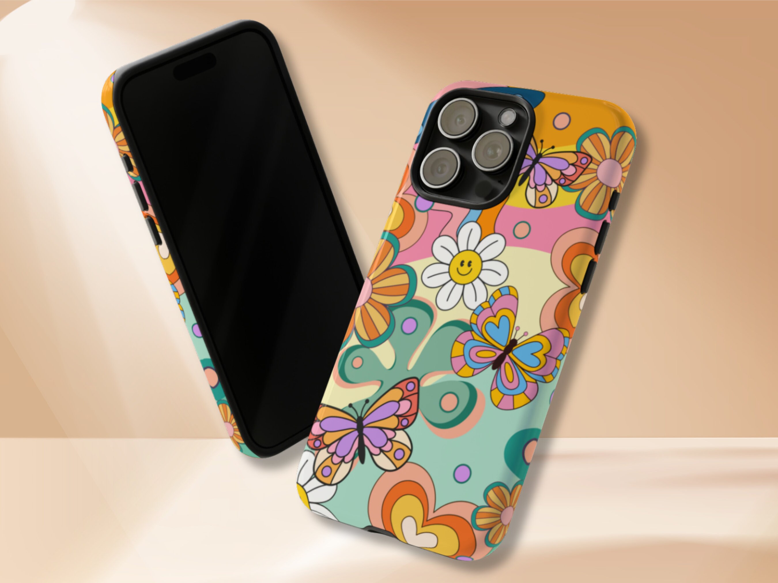 Groovy Phone Case Hippie Cover Retro Phone Case Fit for iPhone 15, 14 ...