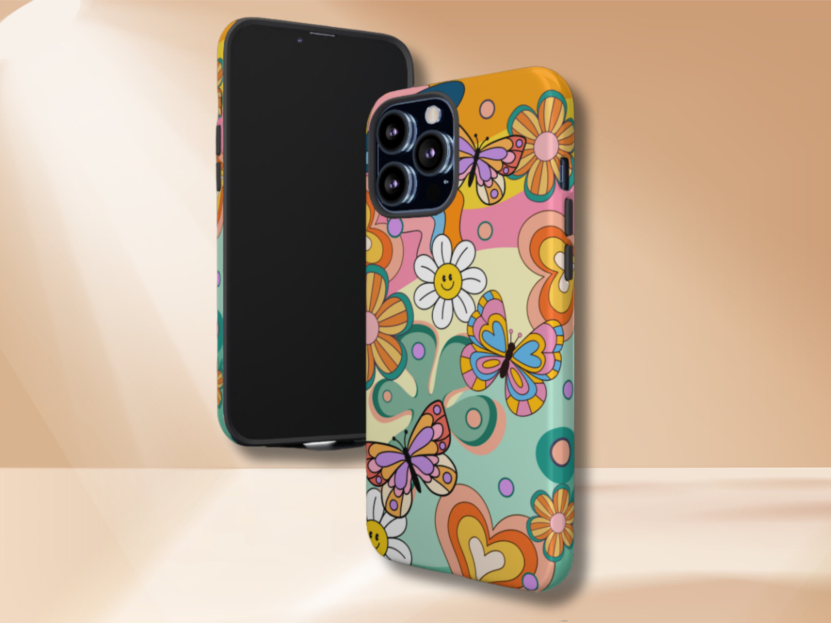 Groovy Phone Case Hippie Cover Retro Phone Case Fit for iPhone 15, 14 ...