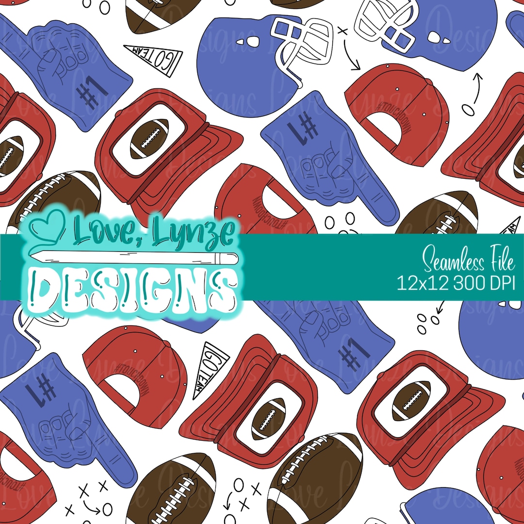 Football Seamless Digital Paper | Game Day Sports Pattern | 300 DPI PNG ...