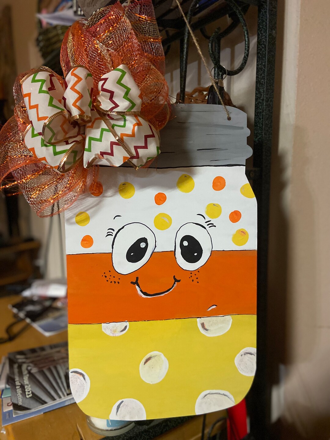 Cute Candy Corn Door Hanger - Etsy