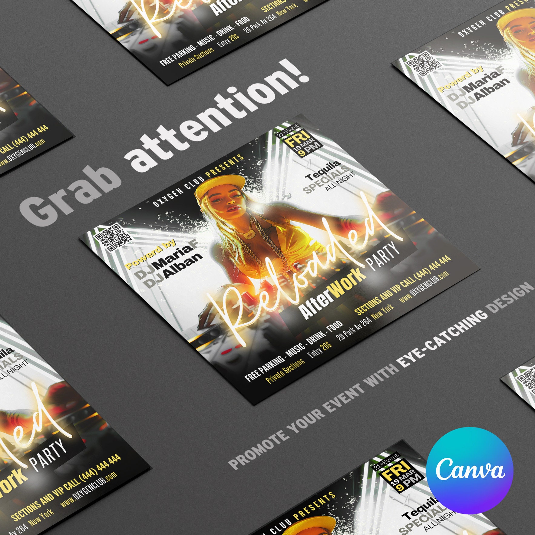 EDITABLE Canva Flyer, Club Flyer, After Work Party, Urban Music, Event ...