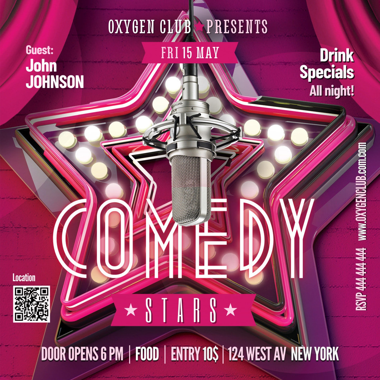 EDITABLE Canva Club Party Flyer, Karaoke or Comedy Flyer, Celebration ...