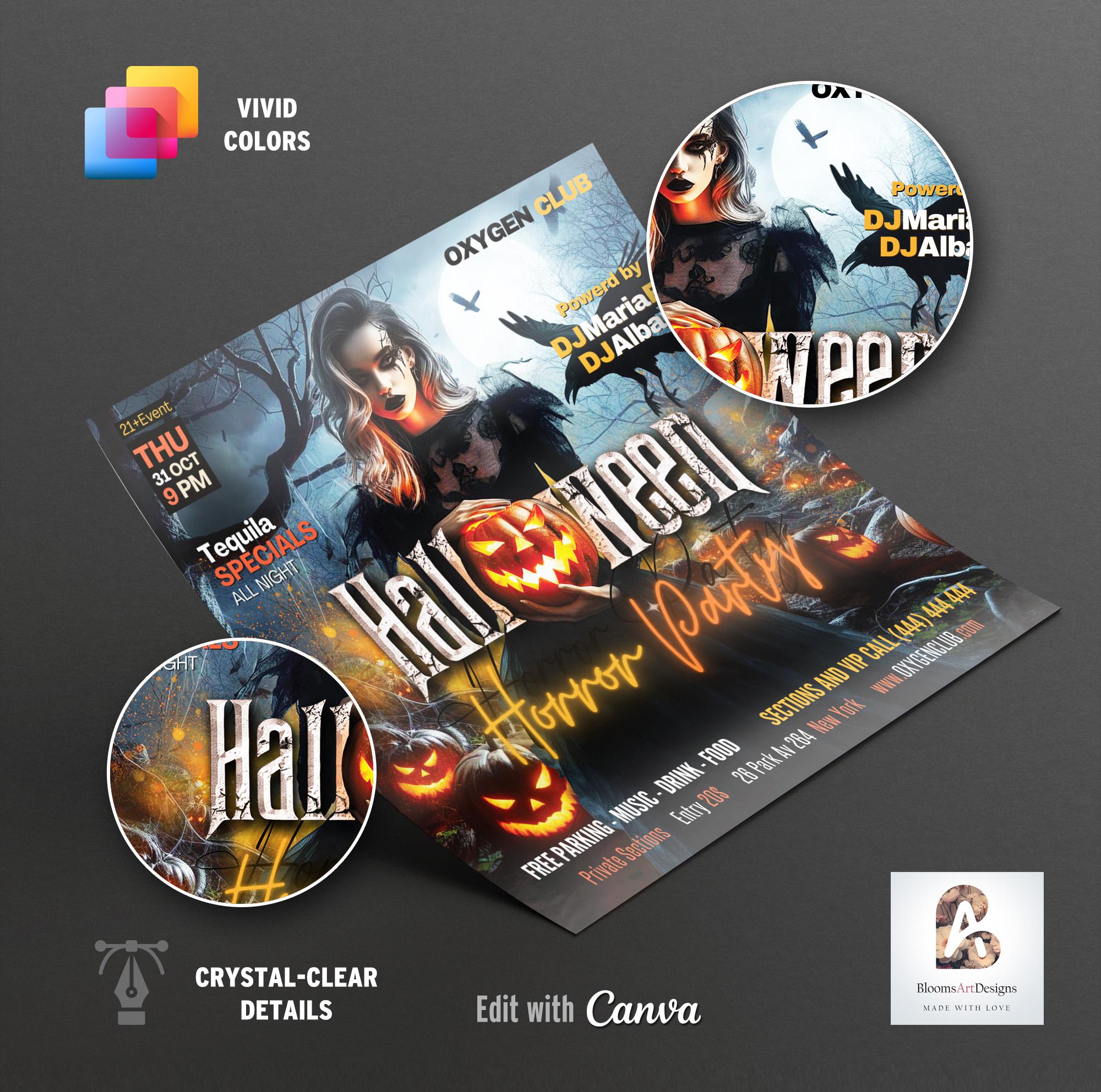 EDITABLE Canva Flyer, Club Flyer, Halloween Party, Urban Music, Event ...
